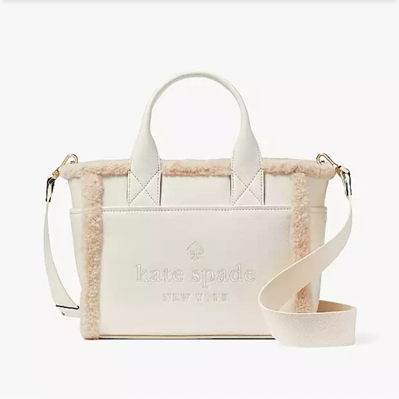 kate spade | Bags | Kate Spade Jett Faux Shearling Small Tote Meringue ...